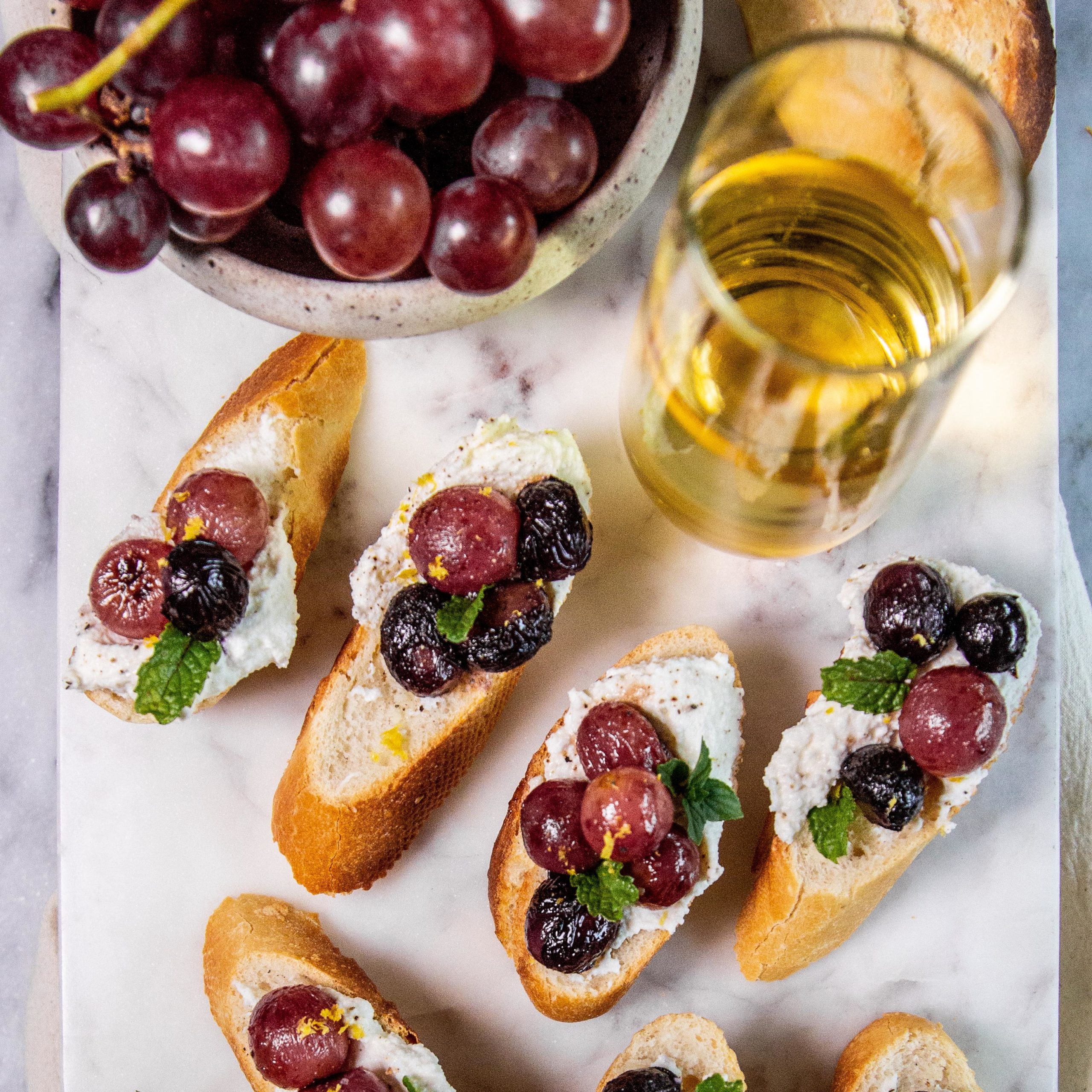 Ricotta Toasts with Roasted Grapes - Discover California Wines